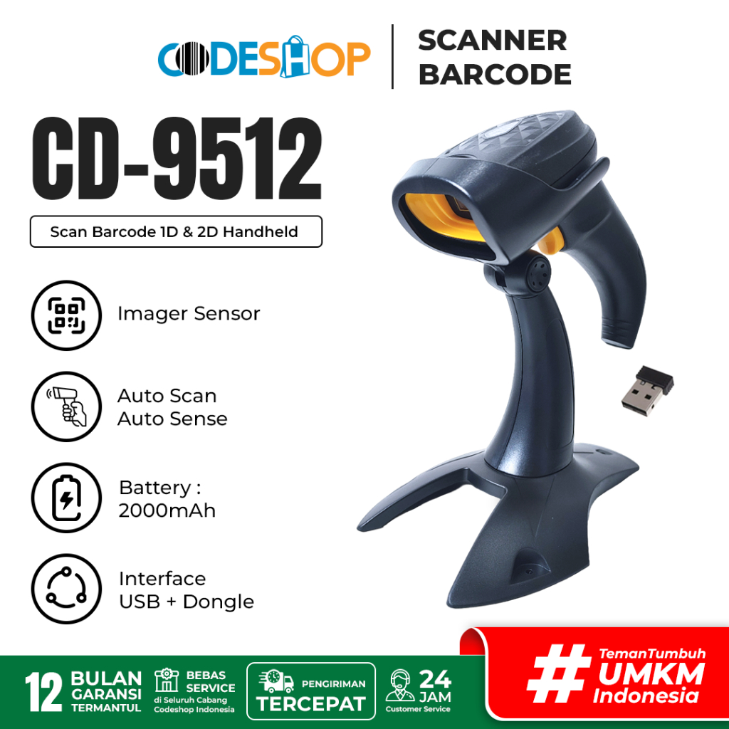 Jual Codeshop CD-9512 / CD9512 / CD 9512 Scanner Barcode Auto Scan | Shopee Indonesia