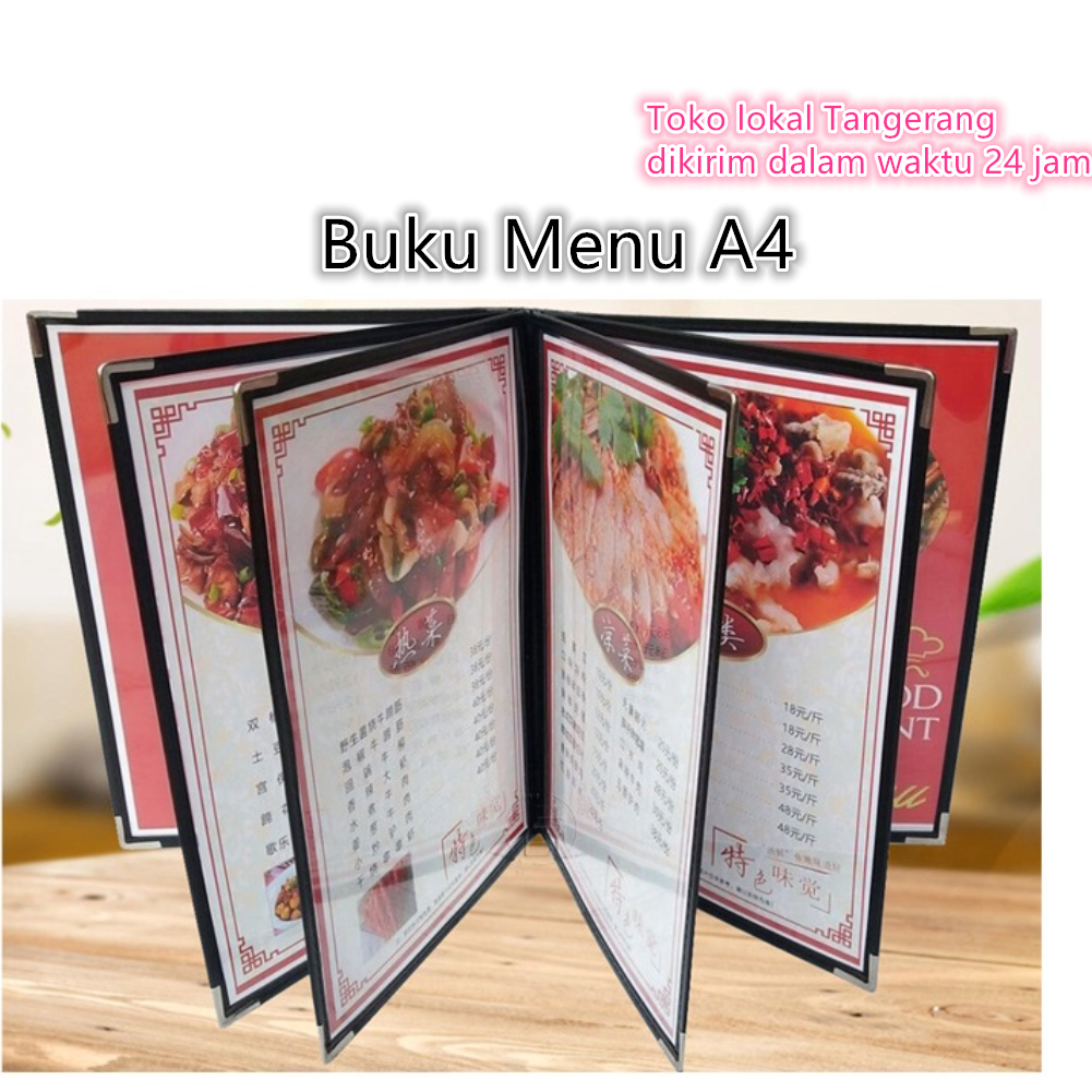Jual 4/6/8/10page A4 Buku Menu Restoran Kulit Cover Pelindung Menu ...