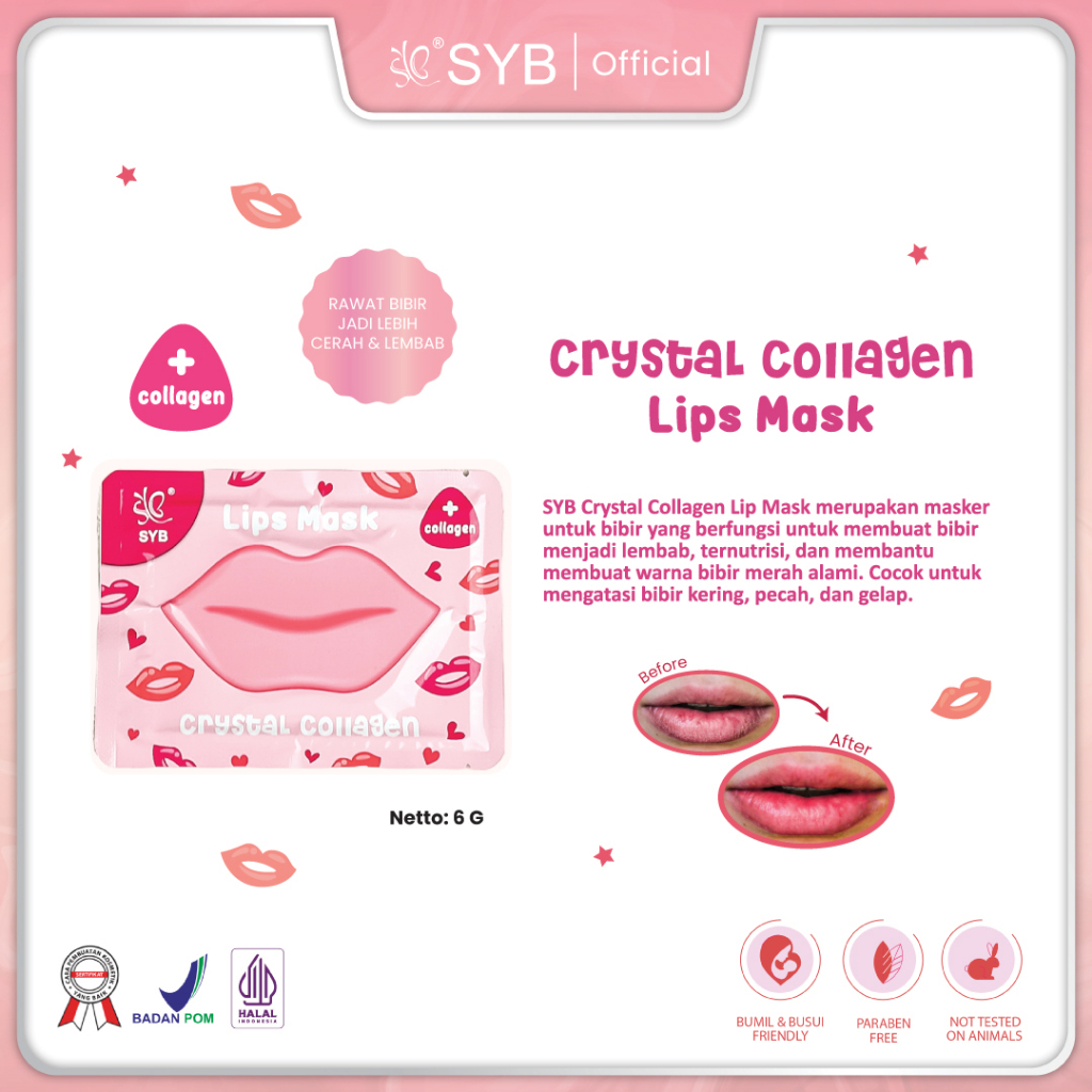 Jual SYB CRYSTAL COLLAGEN LIP MASK (NEW) | Shopee Indonesia