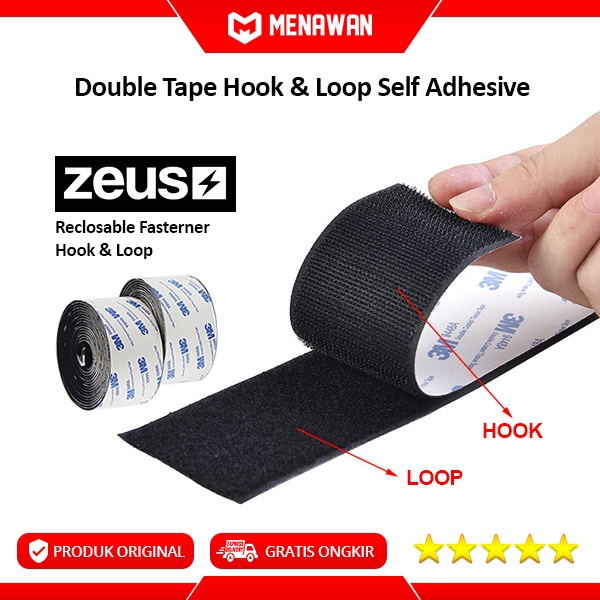 Jual Zeus Reclosable Fastener Double Tape Magic 3M Hook & Loop Resemble ...