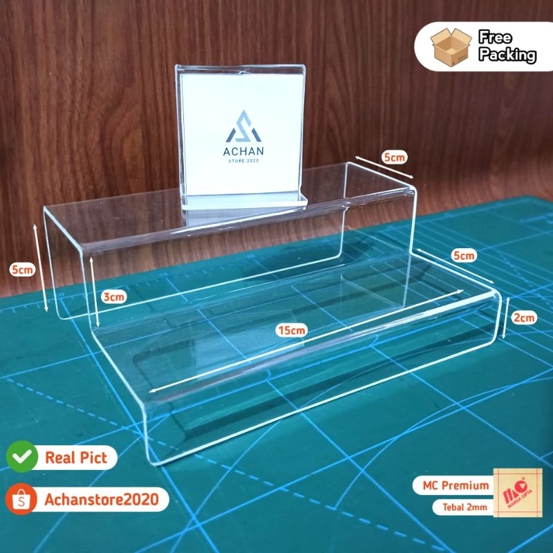 Jual Stand Figur Stand Akrilik Bricks 2 Tingkat Standing Pajangan ...