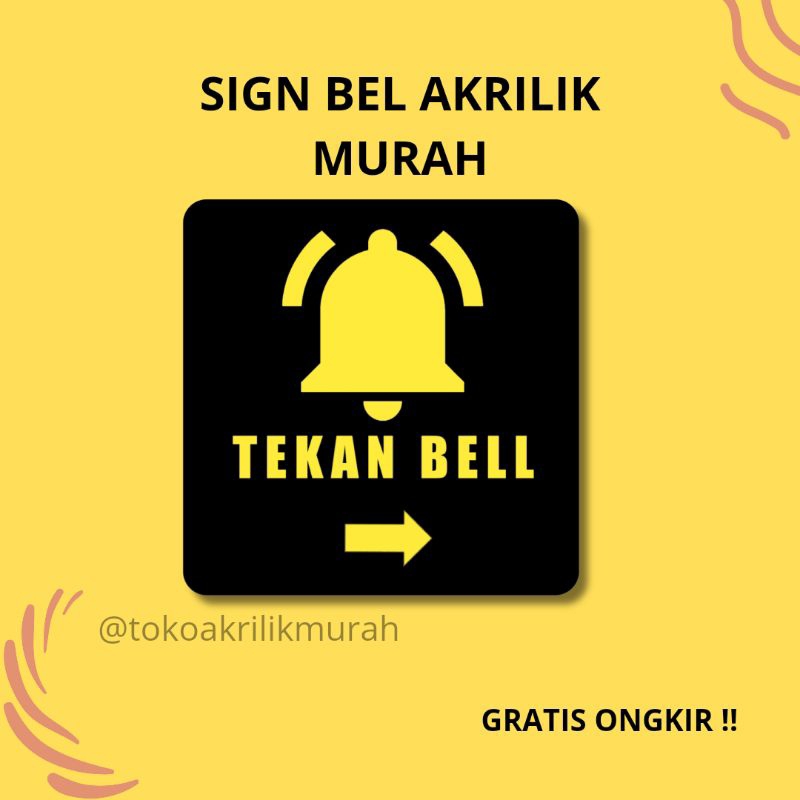 Jual Sign Bel Akrilik Murah Arah Panah Tanda Bel Akrilik Logo Bel ...