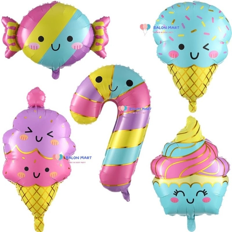 Jual Balon Foil Sweet Candy Ice Cream | Shopee Indonesia