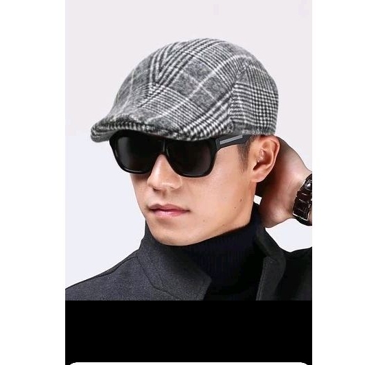 Jual topi baret musim dingin pria winter pelukis painter lelaki newsboy ...