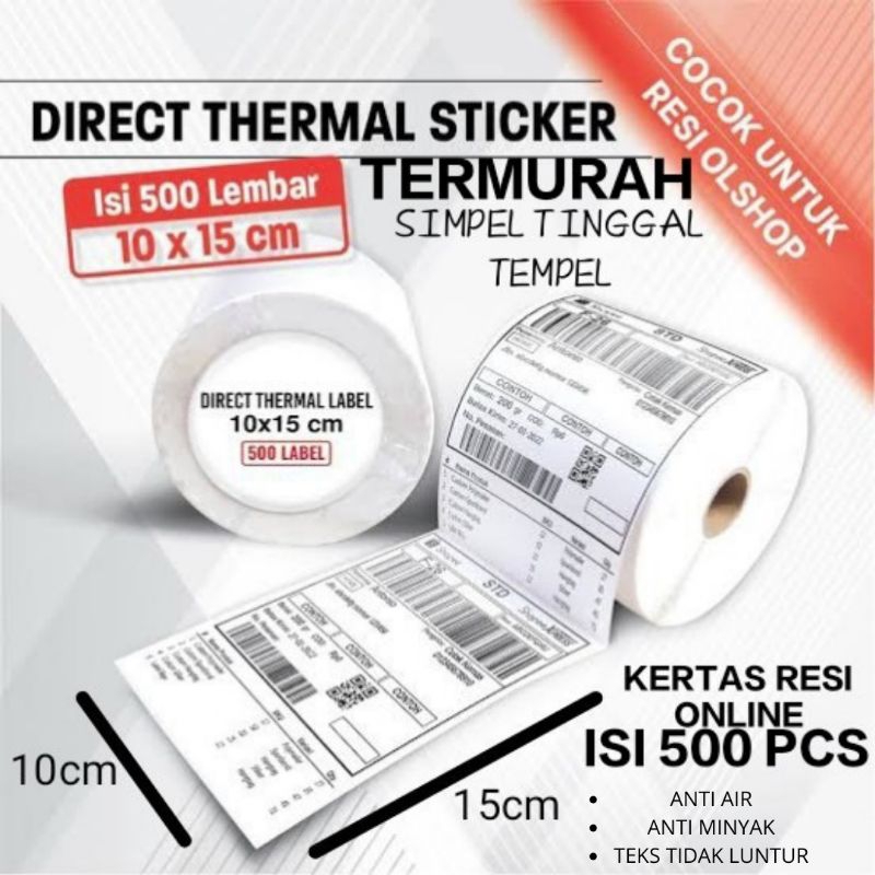 Jual Kertas Resi online isi 500pcs UK 100X150mm/10X15cm PREMIUM QUALITY ...