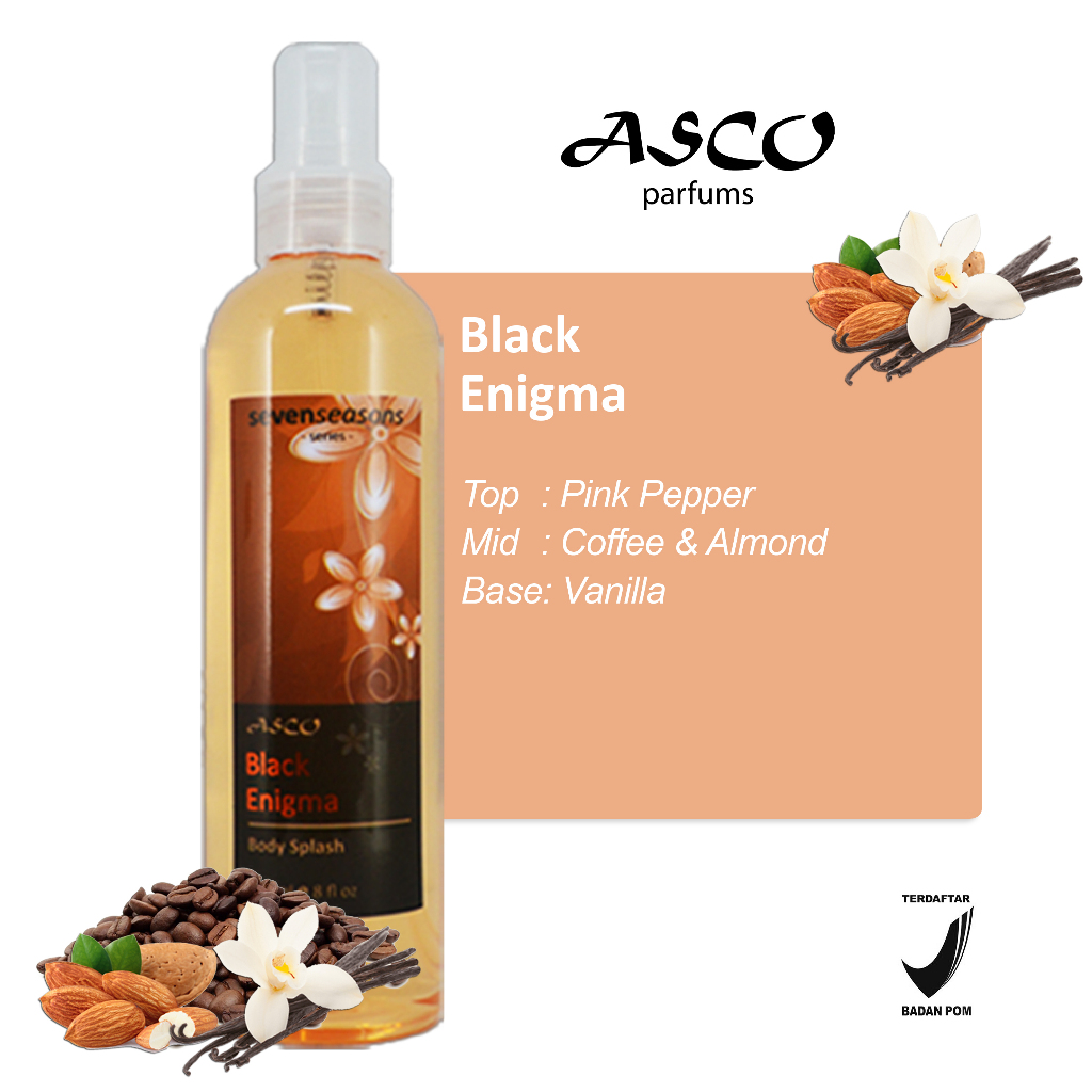 Jual [ Vanilla Coffee ] Asco Body Splash BLACK ENIGMA 240ml Fragrance ...