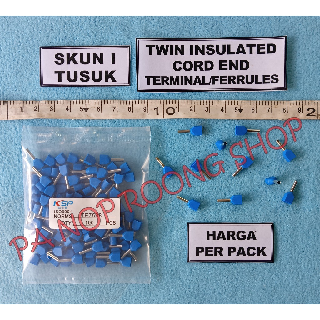 Jual SKUN I FERRULES 2 KABEL TE7508 BIRU 1 PACK (100 PCS) | Shopee ...