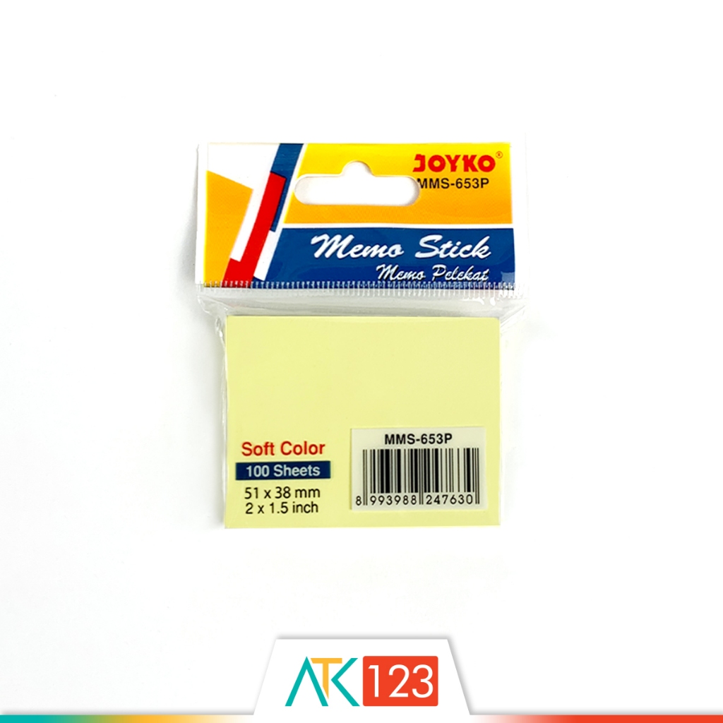 Jual Sticky Notes Joyko MMS-653P Uk. 51 x 38 mm (2 x 1.5'') | Shopee ...