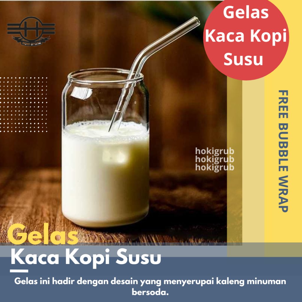 Jual GELAS KACA KOPI SUSU BOROSILIKAT BENTUK KALENG CAN COLA SHAPE ...