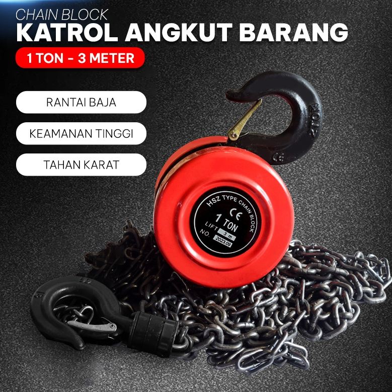 Jual Katrol Kerekan Manual 1 Ton x 3 Meter - Alat Angkut Barang Berat ...