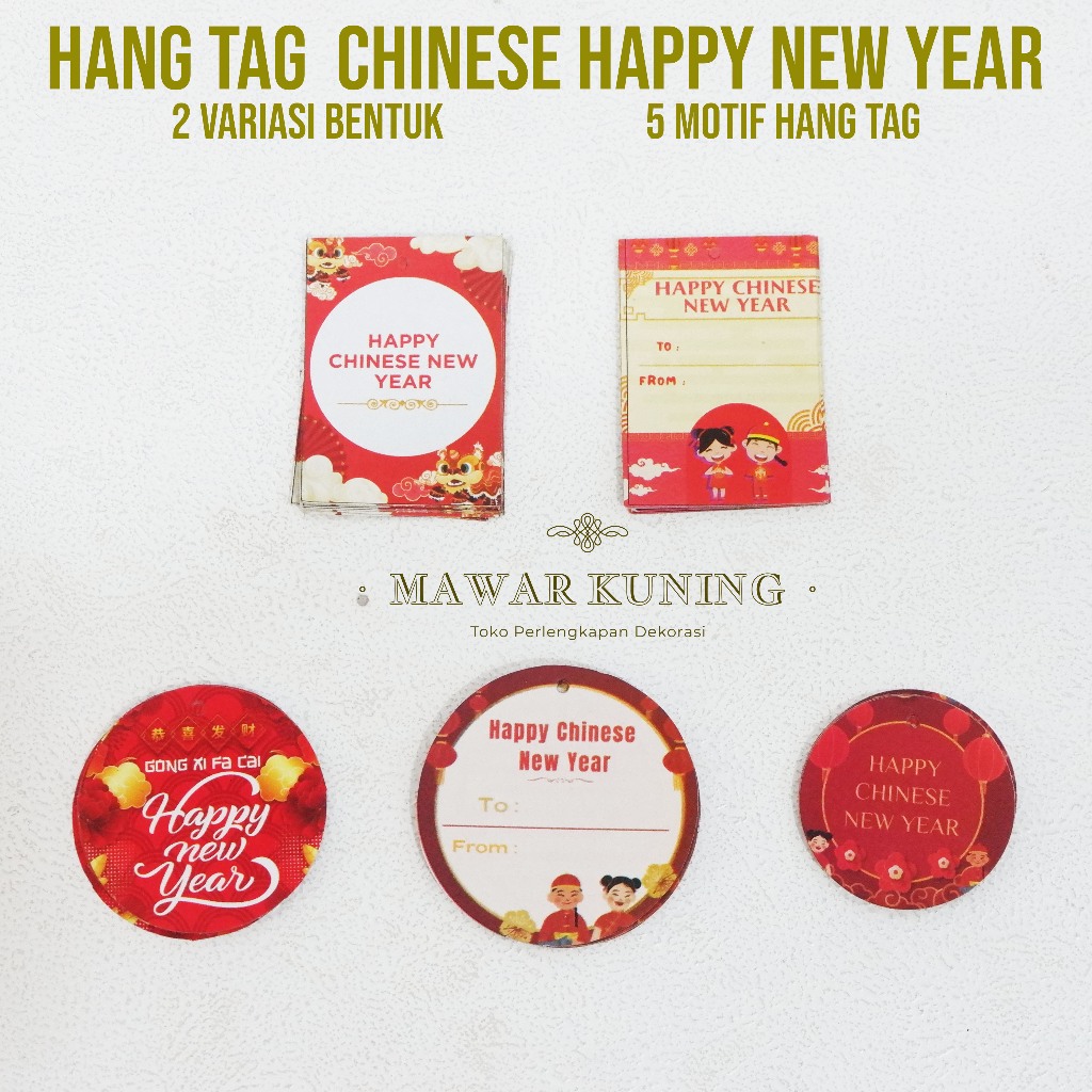 Jual [ 10 Pcs ] Hang Tag Chinese New Year / Kartu Ucapan Imlek | Shopee Indonesia