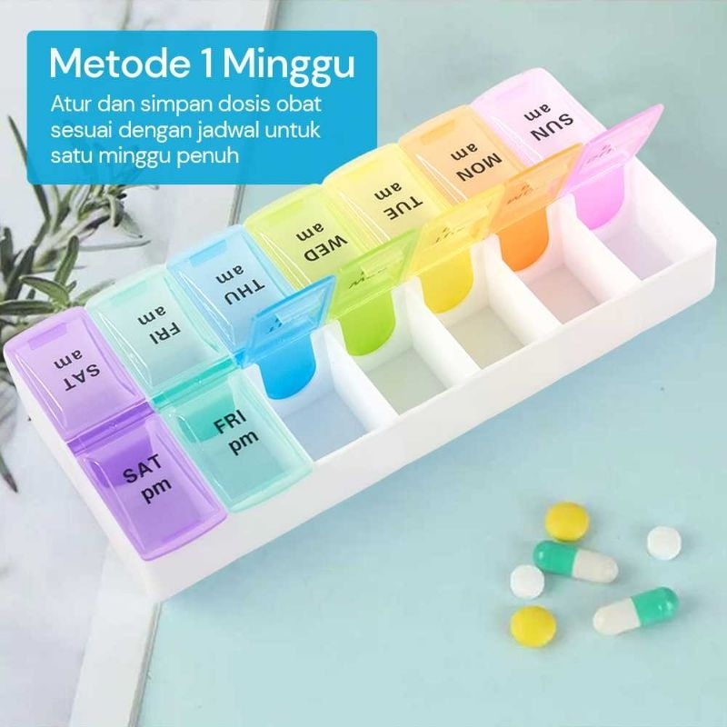 Jual Pill Box 14 hari / Tempat penyimpanan obat / Kotak obat - Besar ...
