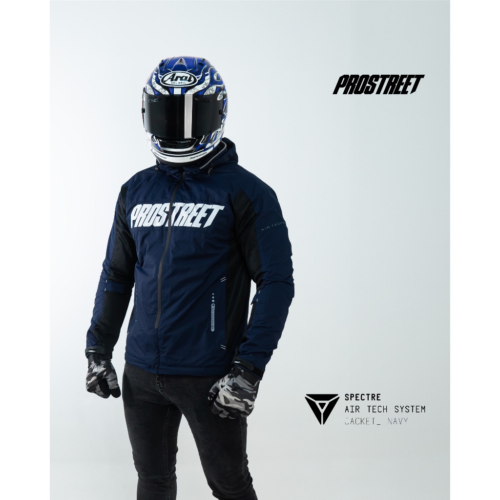 Jual Jaket Motor Prostreet Spectre Air Tech System Navy | Shopee Indonesia