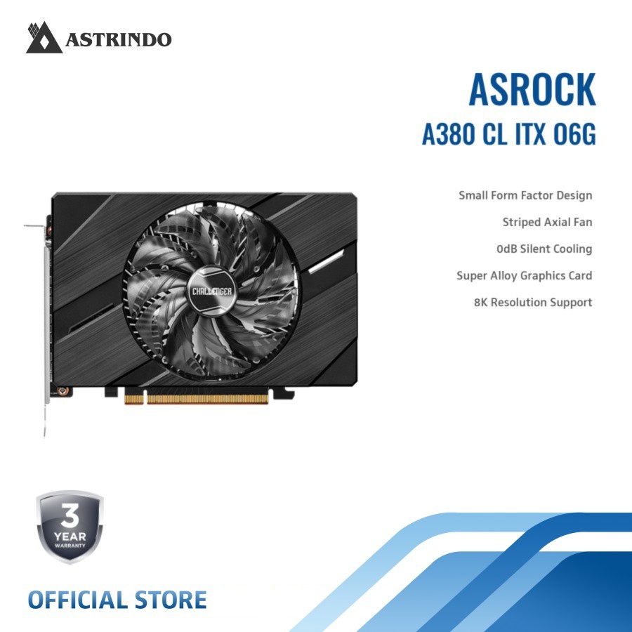 Jual Asrock VGA Intel Arc A380 Challenger ITX 6GB OC Graphics Card ...