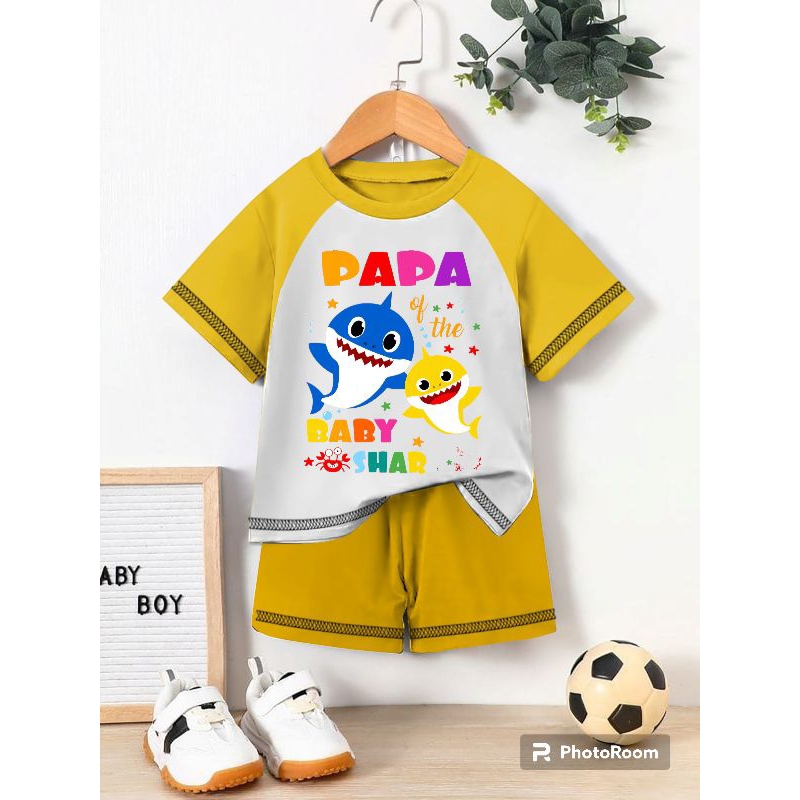 Jual SETELAN ANAK-ANAK GAMBAR KARTUN PAPA OF THE BABY 4WARNA KOMBINASI ...