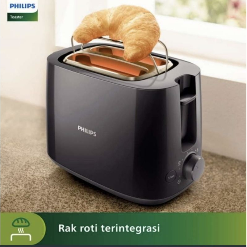 Jual PHILIPS TOASTER PEMANGGANG ROTI BUNWARMER HD2583/90 TOASTER RAK ...