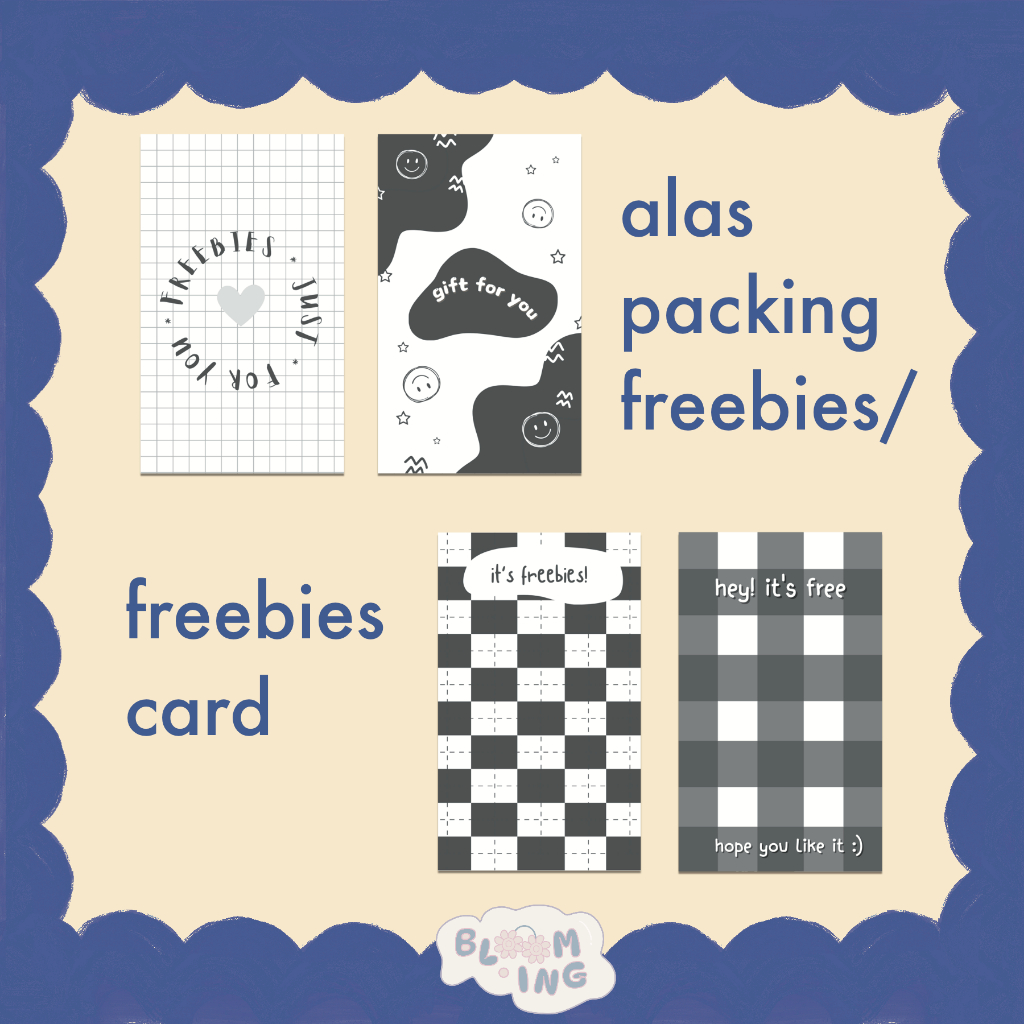 Jual Alas packing freebies/freebies card monochrome series | Shopee ...
