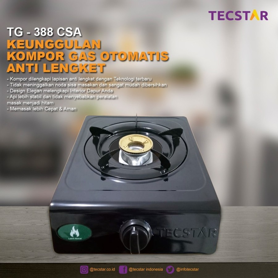 Jual Kompor Gas 1 Tungku Tefllon Tecstar Teflon Murah | Shopee Indonesia