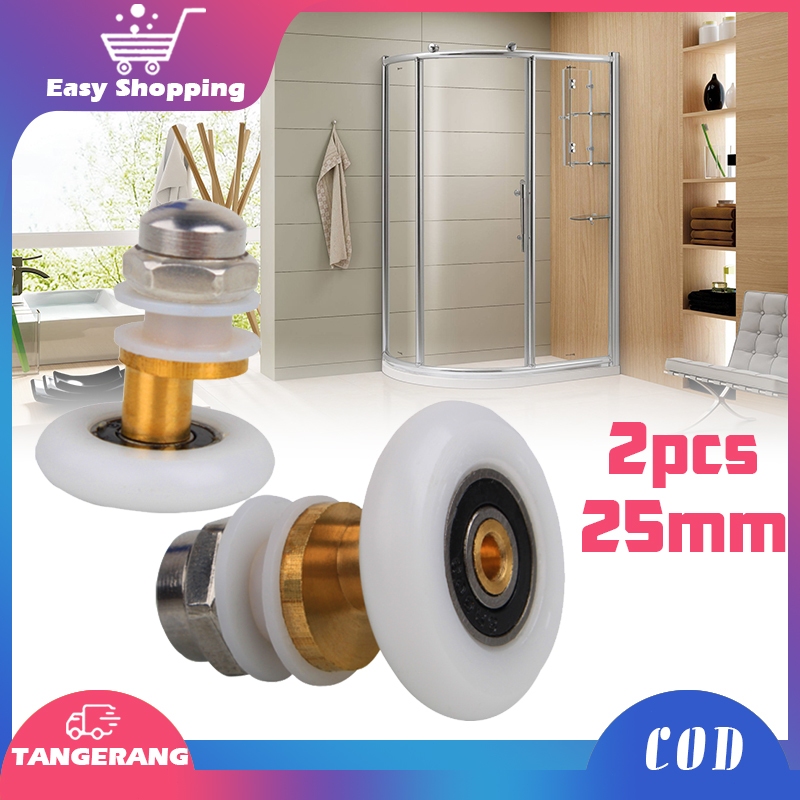 Jual 2pcs Roda Shower Box 25mm Roda Pintu Kamar Mandi Kaca Kuningan ...