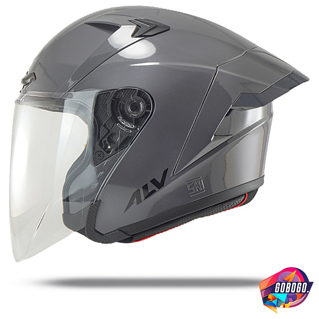 Jual Helm ALV ULTRON PRO HITAM Kaca Visor Silver | Helm Half Face Pria ...