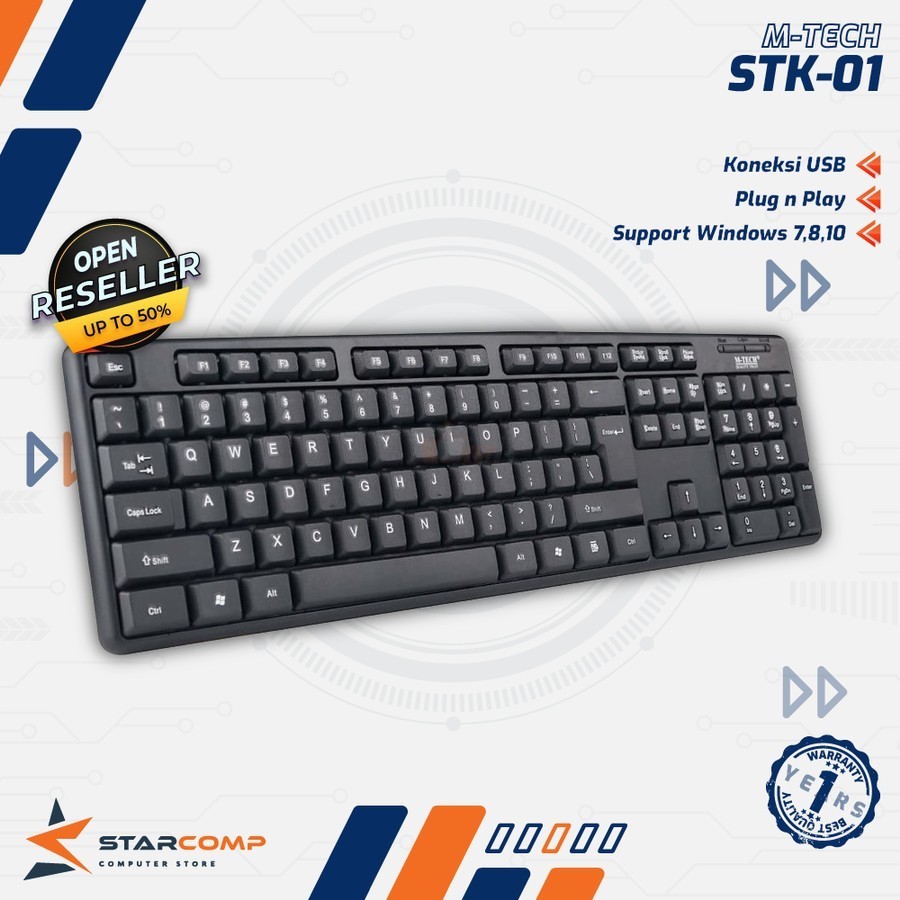Jual M-Tech STK-01 USB Keyboard Standard for PC Laptop Android - KB-STK ...