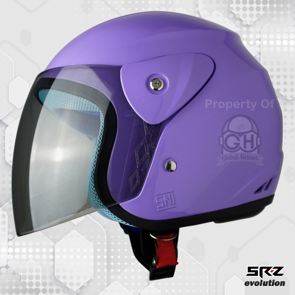 Jual HELM EVOLUTION POLOS PURPLE PASTEL HALF FACE MODEL GM EVO | Shopee ...