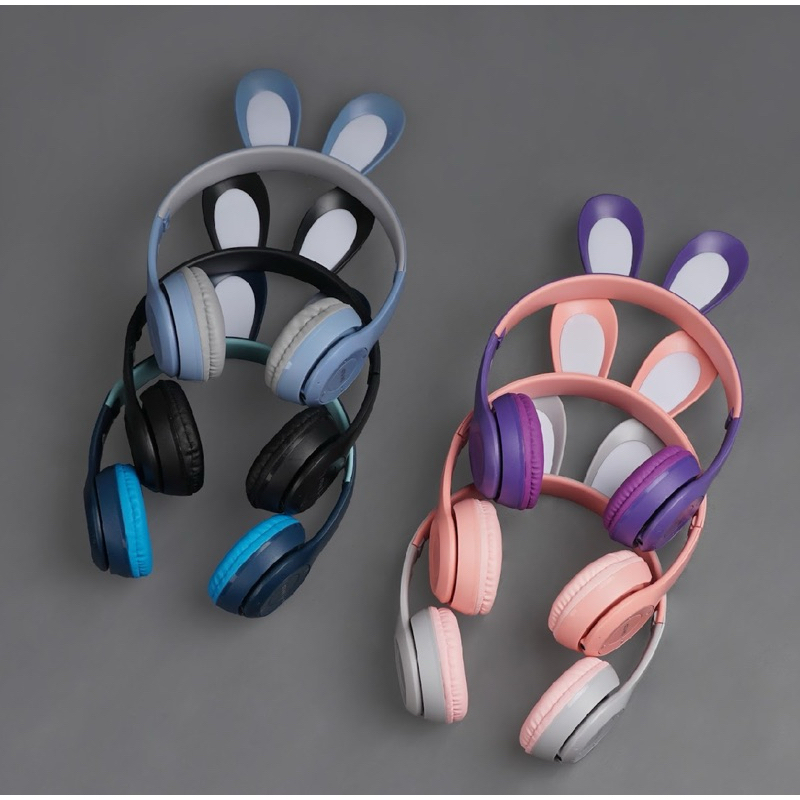Jual BOSS - Headphone Bluetooth P47R RABBIT EARS MACARON HEADSET ...