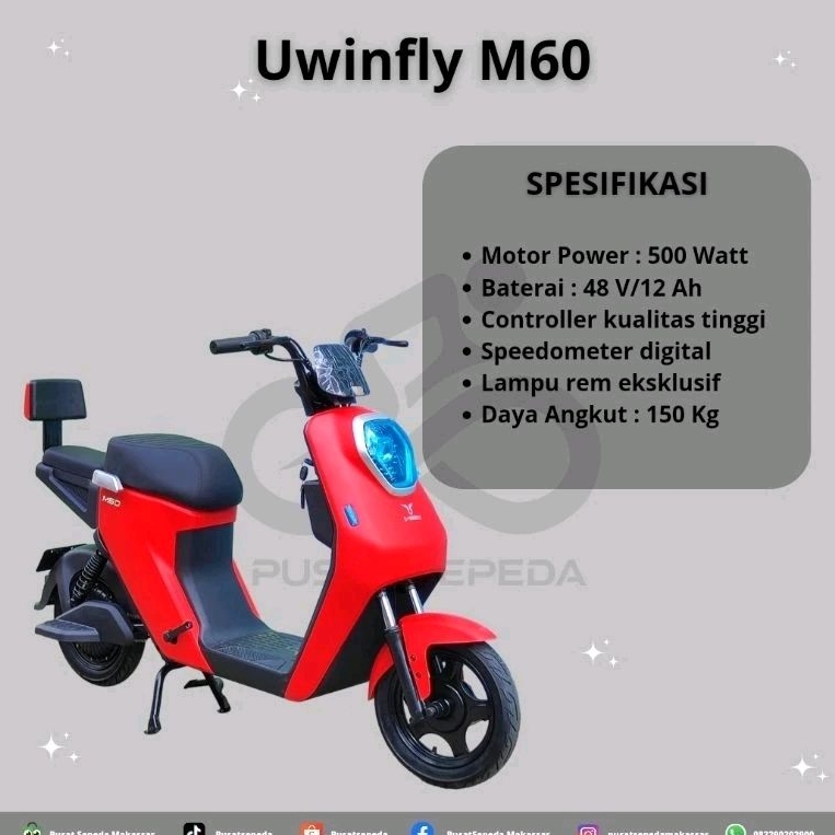 Jual SEPEDA LISTRIK UWINFLY M60 | Shopee Indonesia