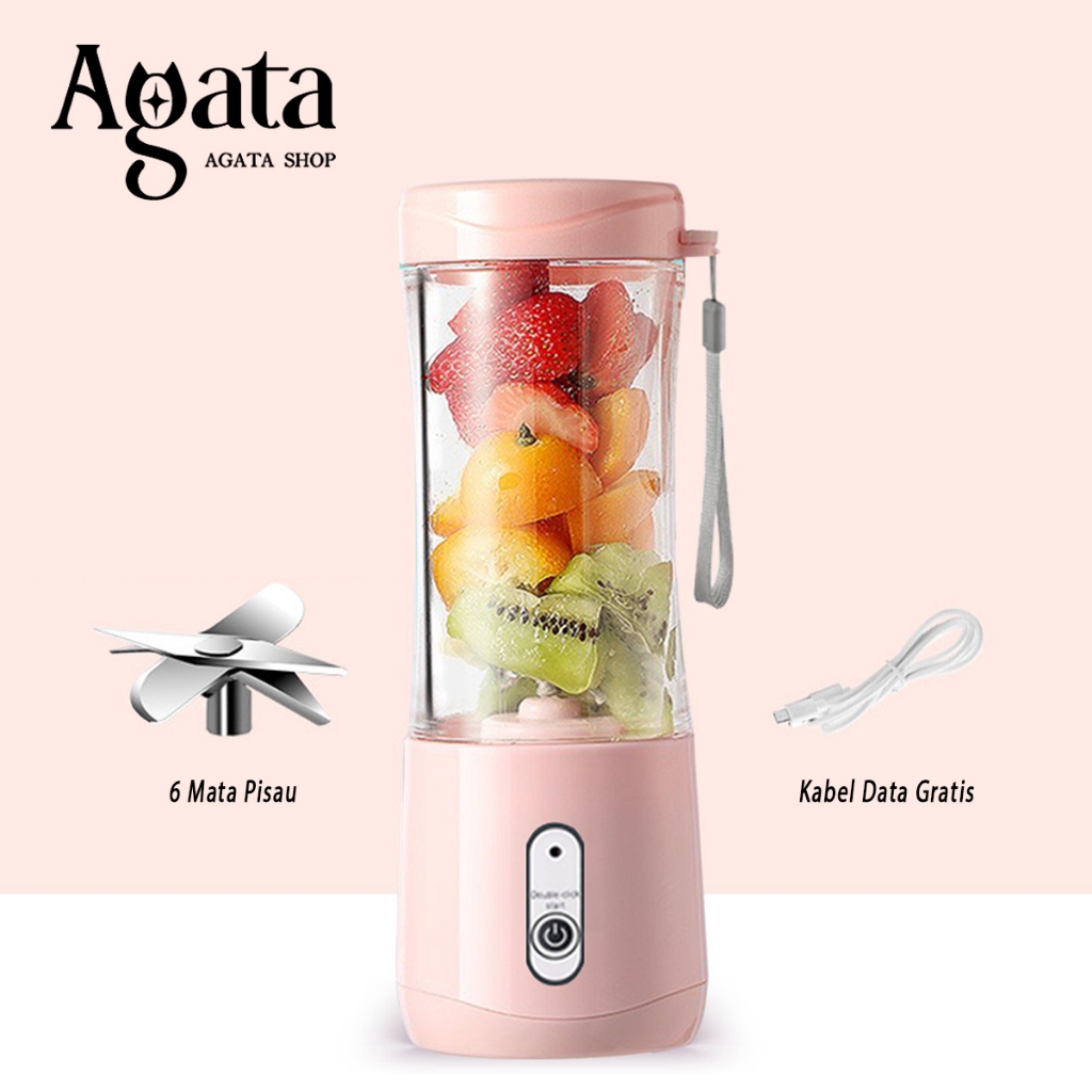 Jual Blender Jus Portable Mini Juicer 400ML Juicer Cup 6 Mata Pisau USB ...
