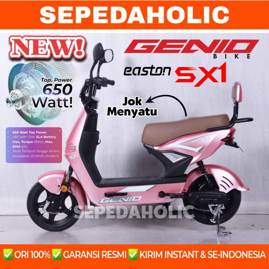 Jual Sepeda Listrik GENIO EASTON SX1 650 Watt 12 AH BY UNITED E BIKE ...