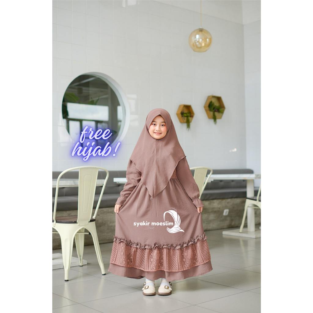 Jual ZOEYA DRESS (HARGA SATUAN) gamis couple ibu & anak free hijab gamis terbaru 2024 gamis ...