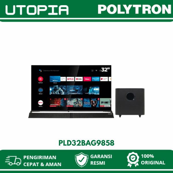 Jual POLYTRON PLD32BAG9858 Smart Android Cinemax Soundbar TV 32 inch PLD 32BAG9858 Android Tv 32 ...