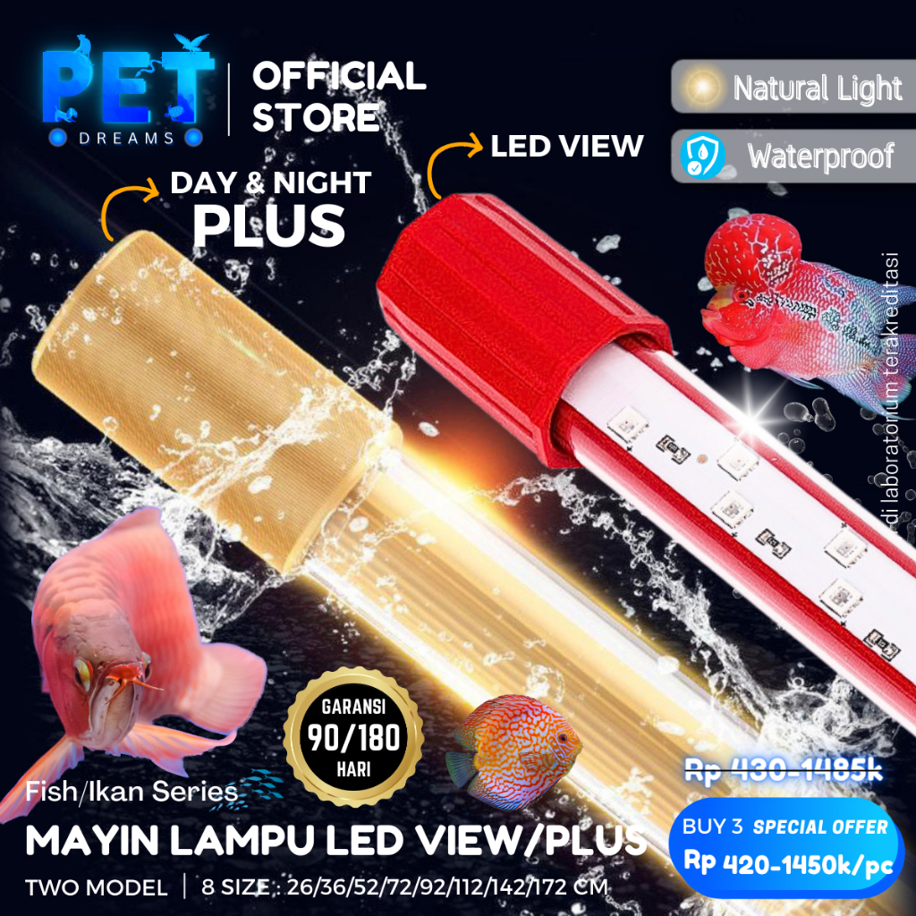 Jual LAMPU MAYIN LED VIEW / PLUS DAY NIGHT UV AQUARIUM KOLAM KOI KOKI ...