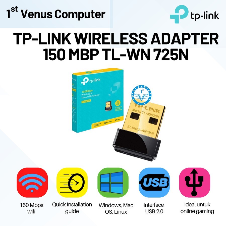 Jual USB Wifi TP-LINK Wireless Adapter 150 Mbp TL-WN725N / TP-LINK TL-WN725N USB WIFI DONGLE ...