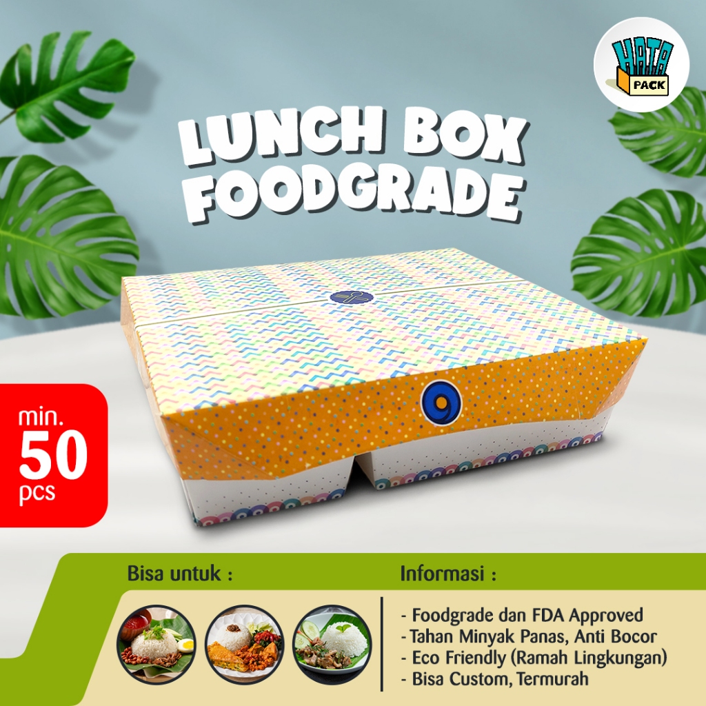 Jual Lunch Box Sekat 5 / Tab Plus 5C 19 x 17 cm / Paper Lunch Box Sekat ...