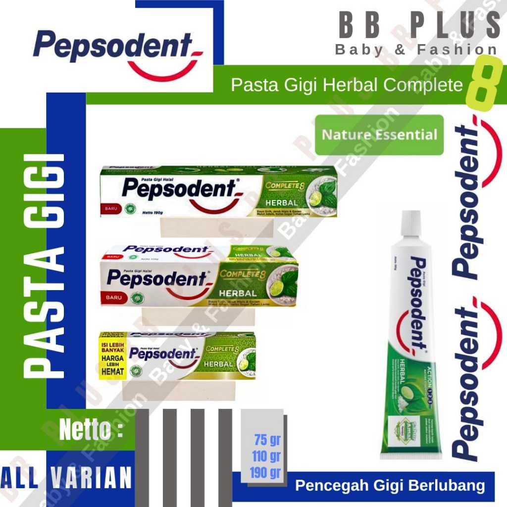 Jual Pasta Gigi PEPSODENT Complete 8 Herbal 65GR/120GR/190GR | Shopee ...
