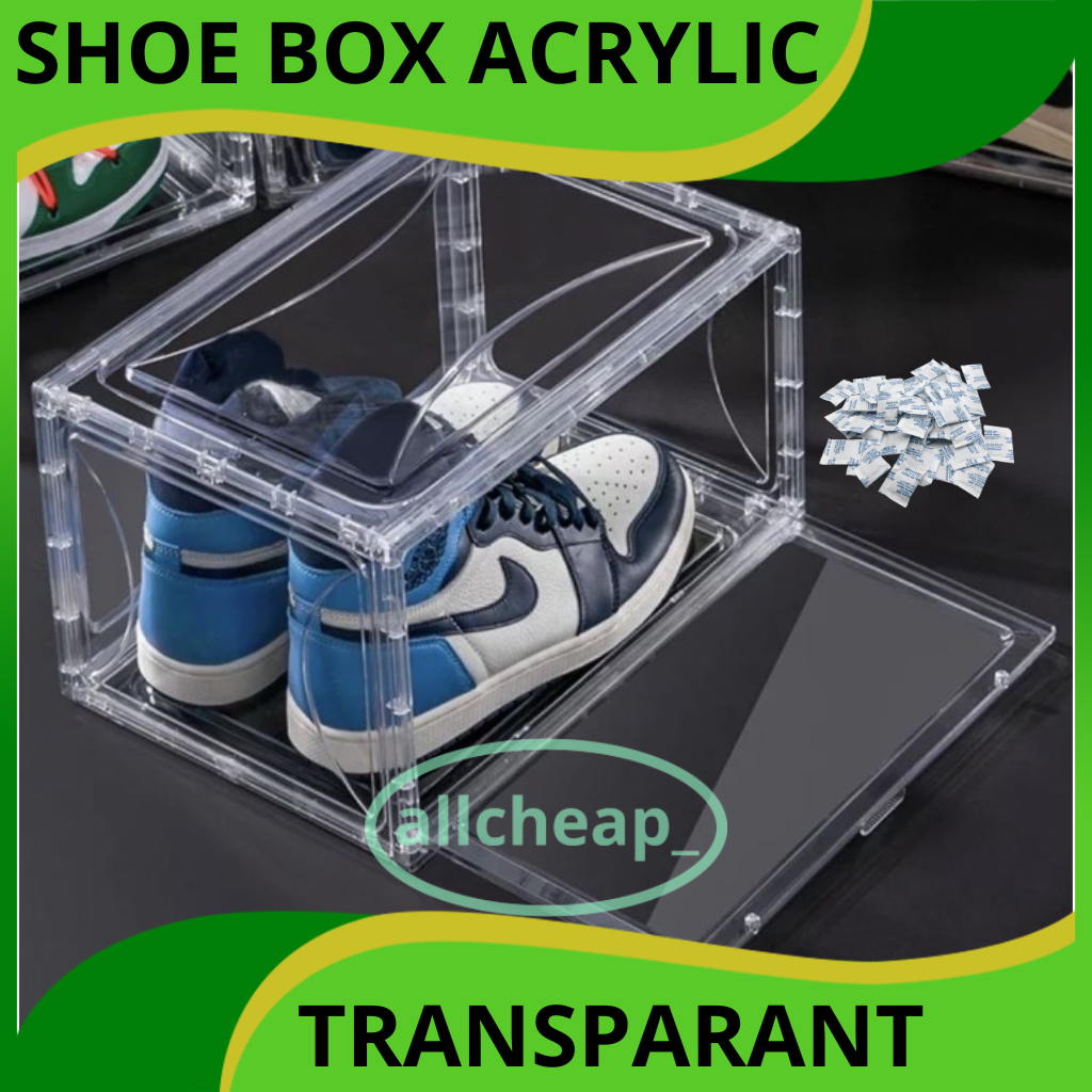 Jual Shoe Box FULL ACRYLIC TRANSPARANT Box Sepatu Sneakers Box Kotak ...