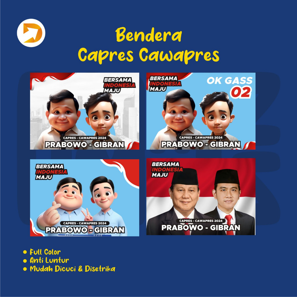 Jual BENDERA KAMPANYE CAPRES CAWAPRES PRABOWO GIBRAN PASLON 2 | Shopee ...