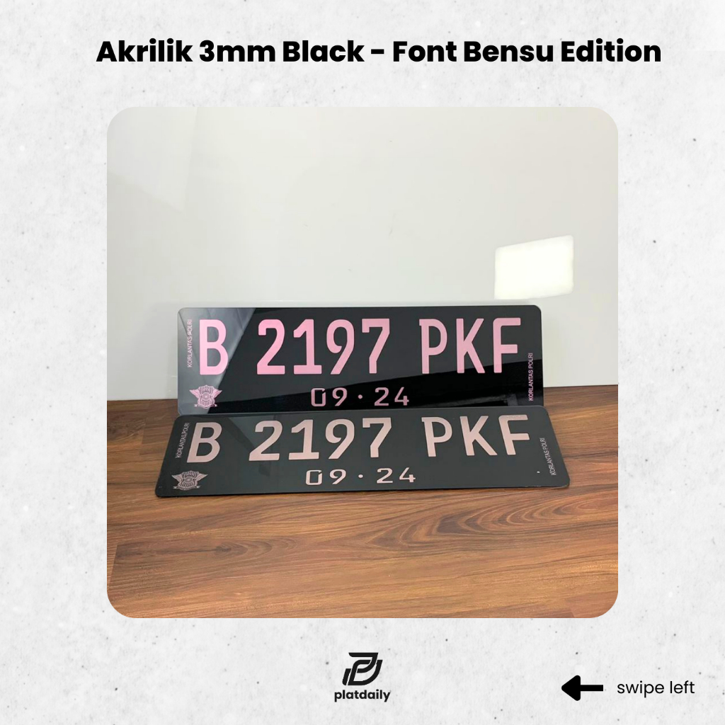 Jual Plat Akrilik 3mm Dasar Hitam - Font Bensu Edition By Platdaily ...