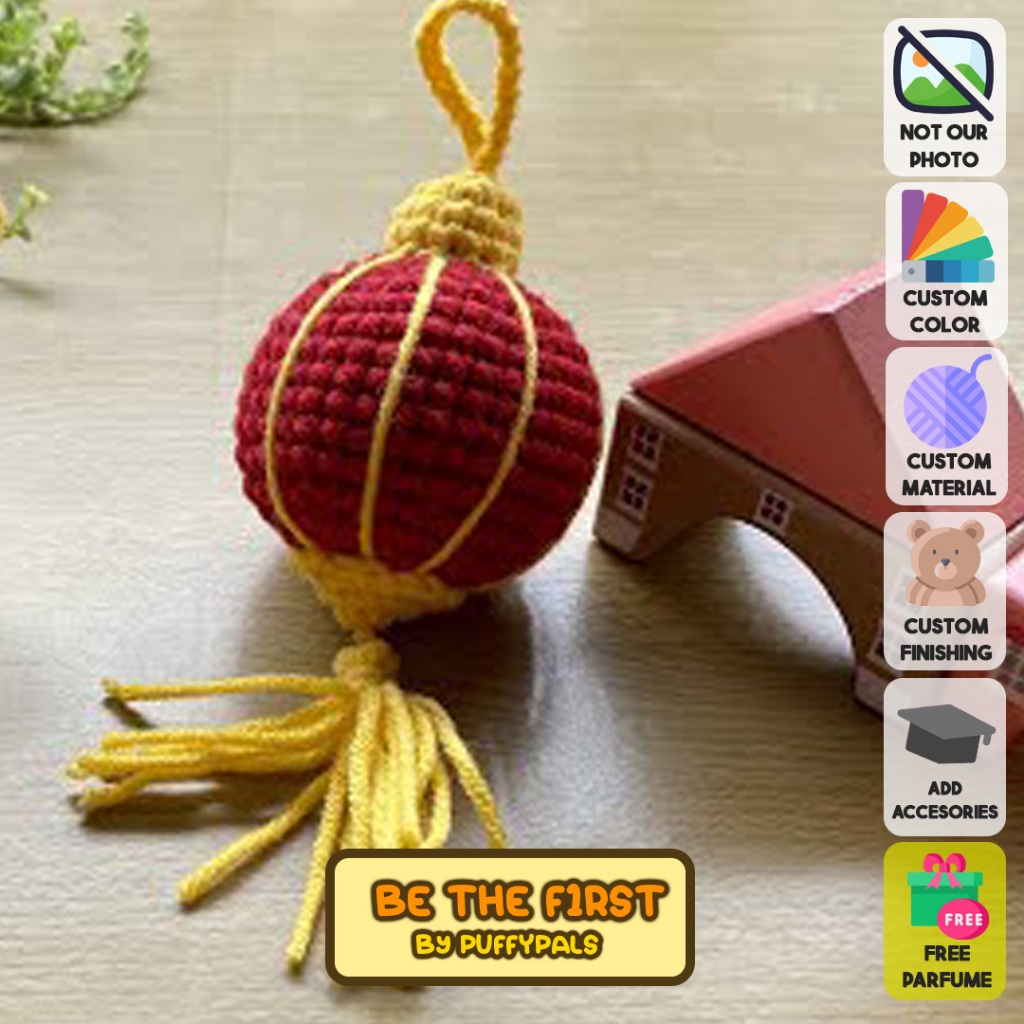 Jual Boneka Rajut Amigurumi Crochet Gantungan Kunci Lampion Chinese ...
