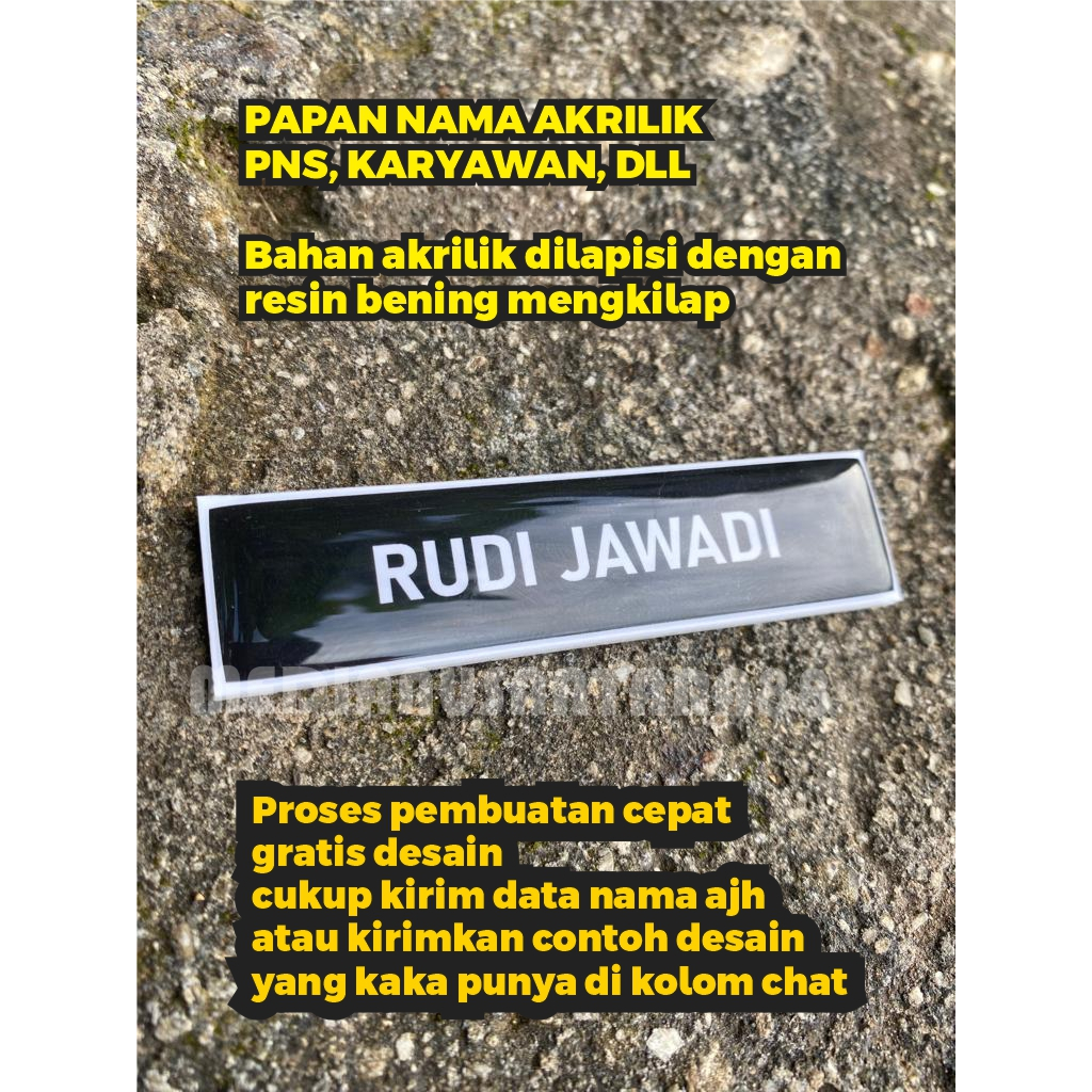 Jual NAME TAG AKRILIK / PAPAN NAMA DADA PNS ASN MAHASISWA | Shopee ...