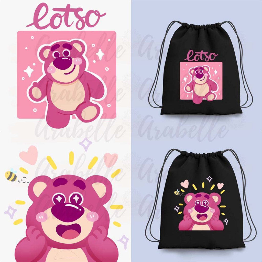 Jual Tas Serut atau String Bag Berwarna Hitam Bergambar Cute Disneyy ...