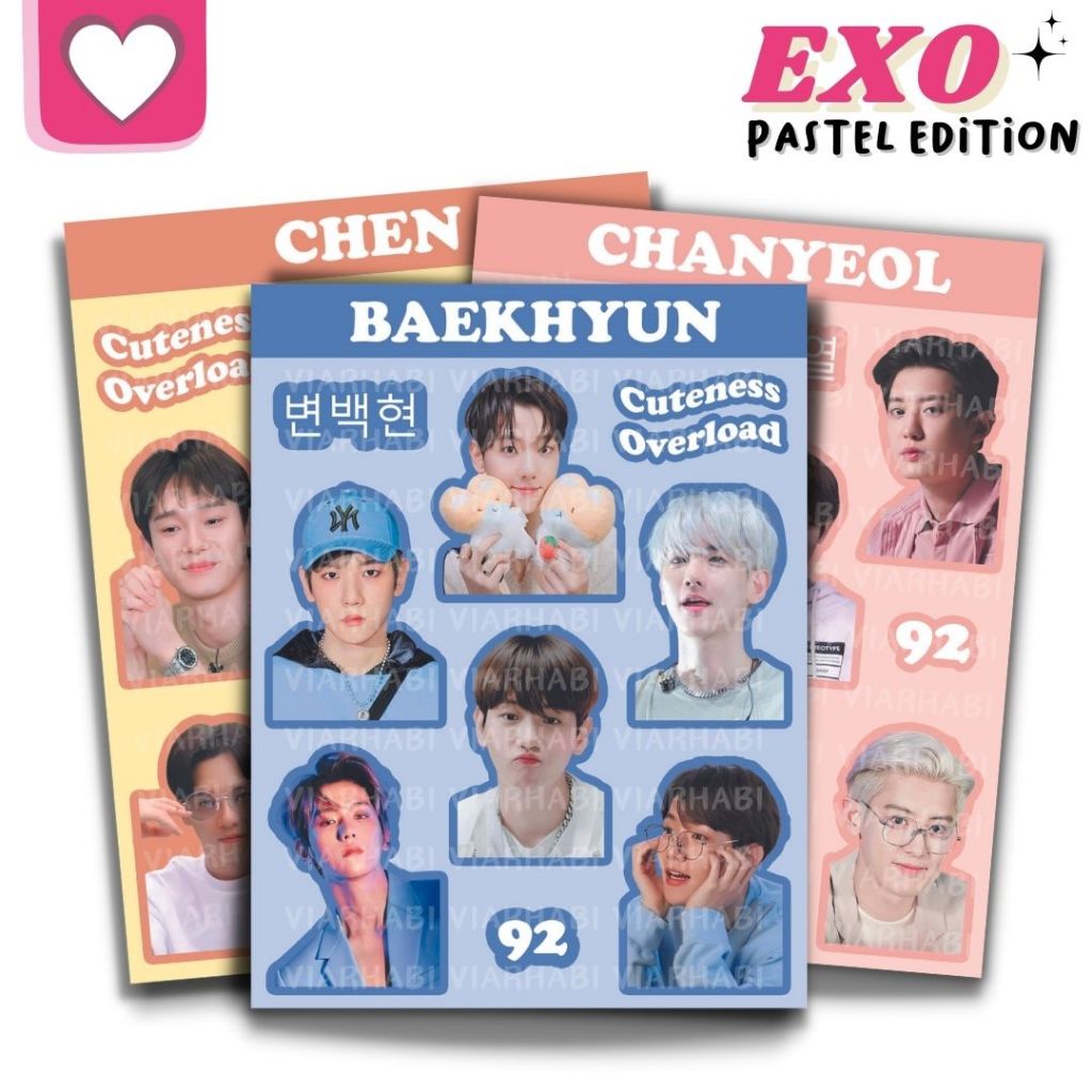 Jual [READY STOCK] STIKER EXO ALL MEMBER PASTEL EDITION// STIKER KPOP ...
