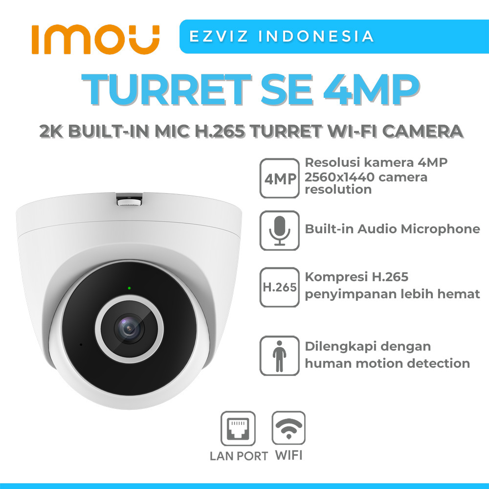 Jual IMOU IPC-T42EP TURRET SE 4MP 2K AUDIO H.265 TURRET WIFI IP CAMERA ...