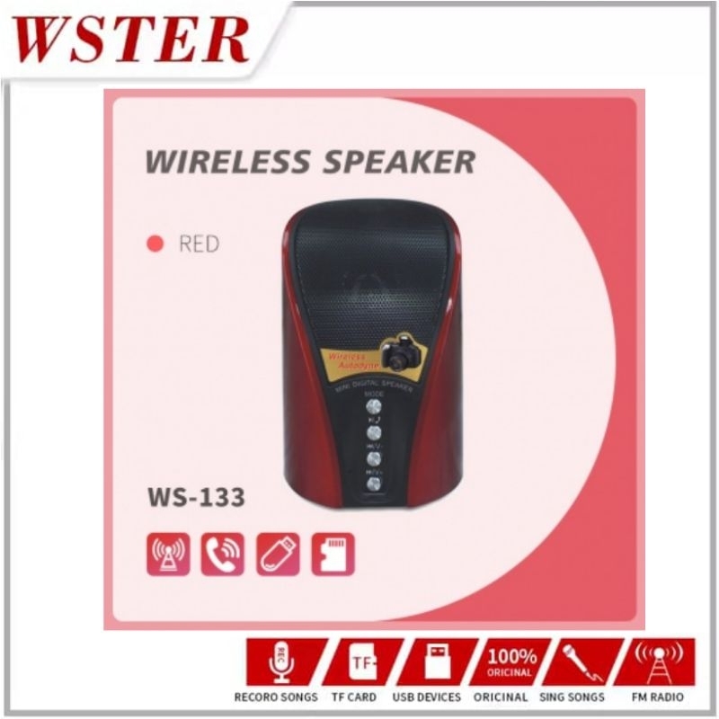 Jual WSTER Speaker Karaoke microphone Bluetooth wireless WS-133 | Shopee Indonesia