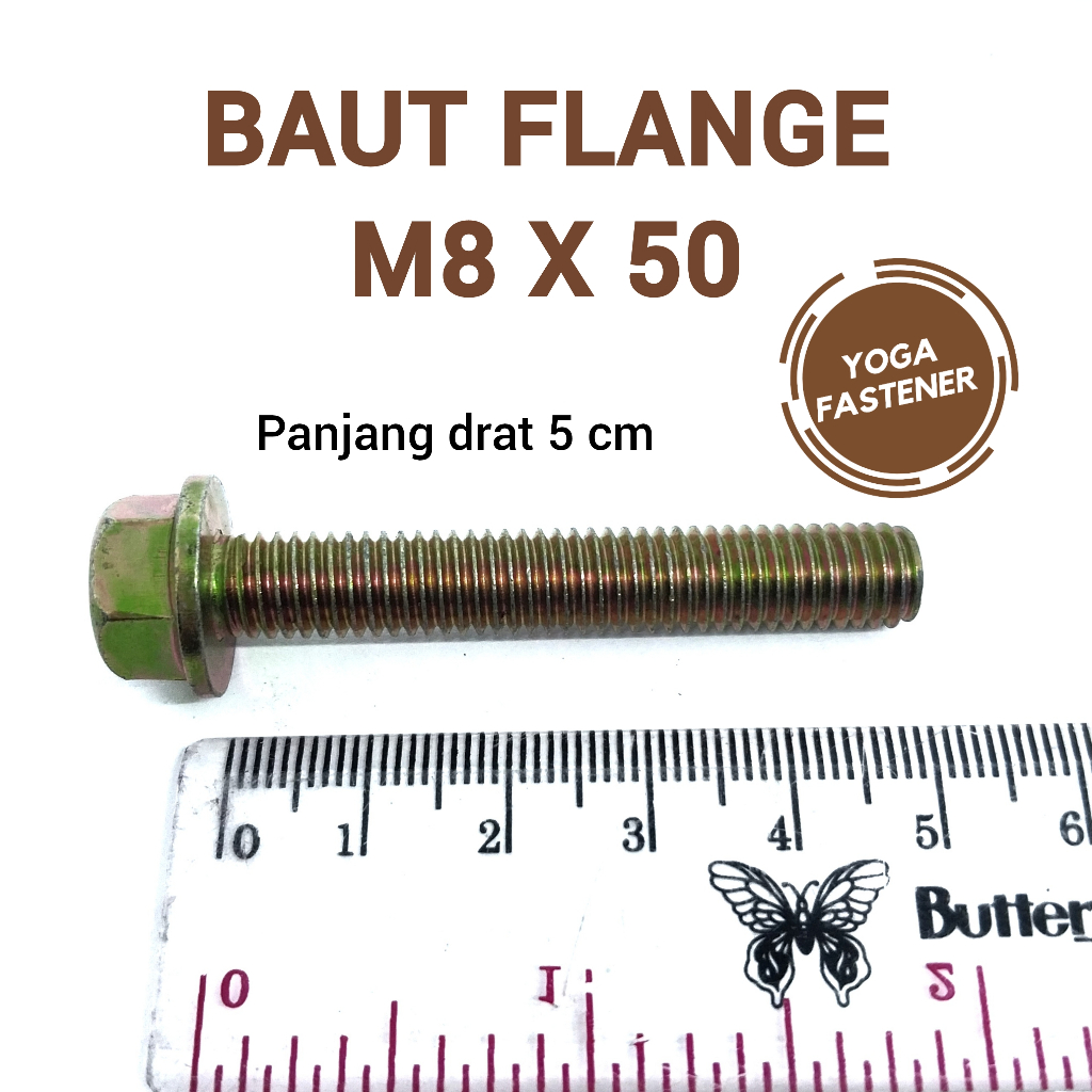 Jual Baut Flange M8x50 mm baut kunci 12 kuning flange bolts baut topi | Shopee Indonesia