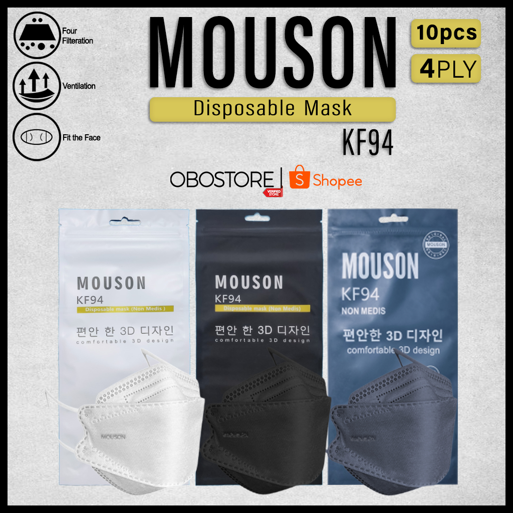 Jual Masker Kf94 Earloop Mouson Kf94 4ply isi 10pcs | Shopee Indonesia