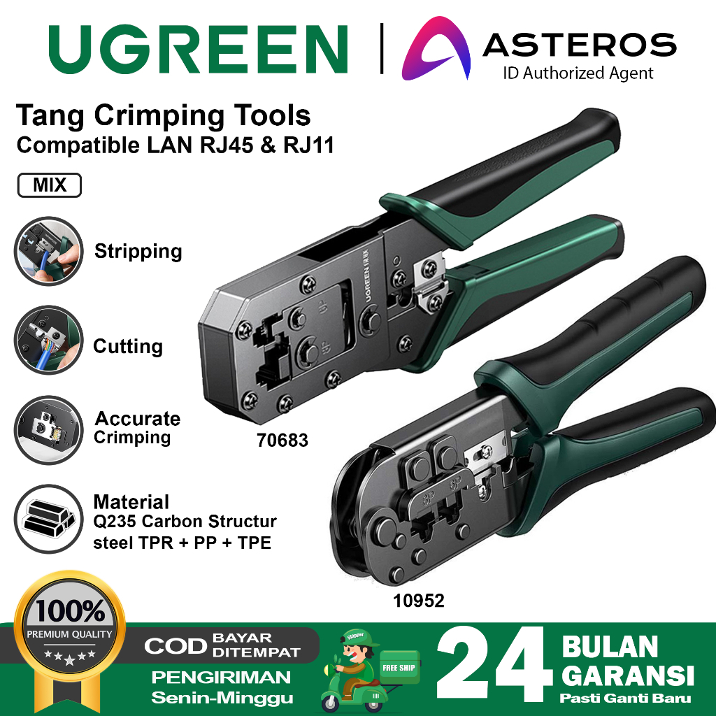 Jual UGREEN Tang Crimping Tool RJ45 RJ11 Lan Network Cable 6P 8P Alat Pemotong Kabel | Shopee ...