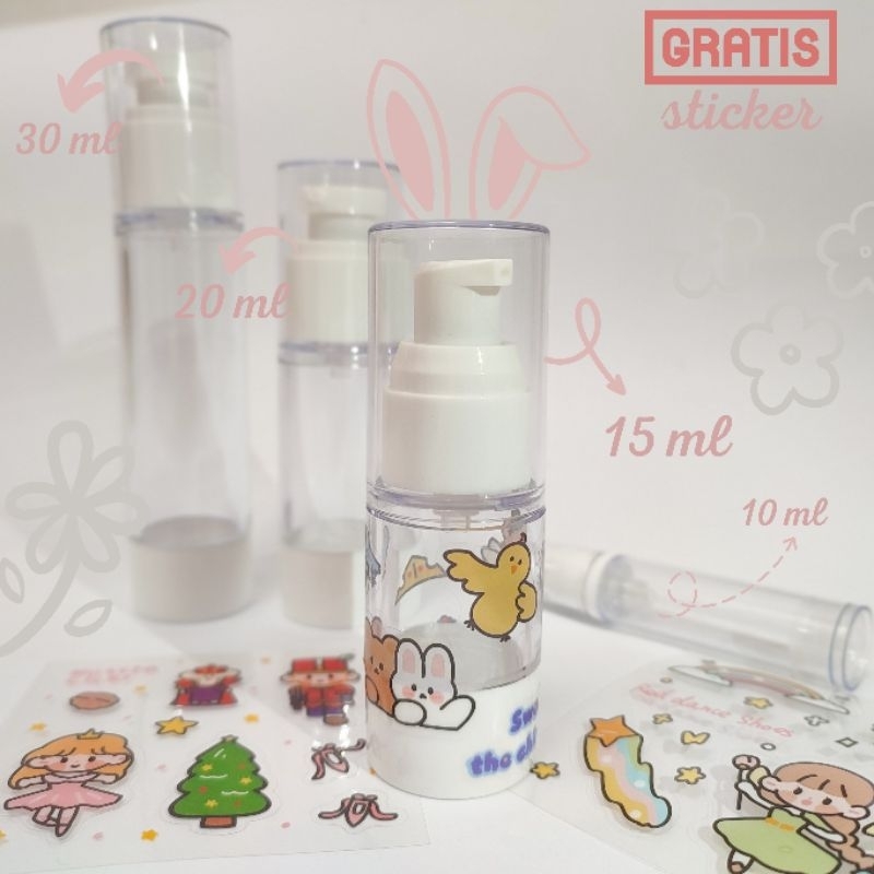 Jual Botol Airless Pump Lotion Botol Spray Lucu Gemes Bonus Sticker ...
