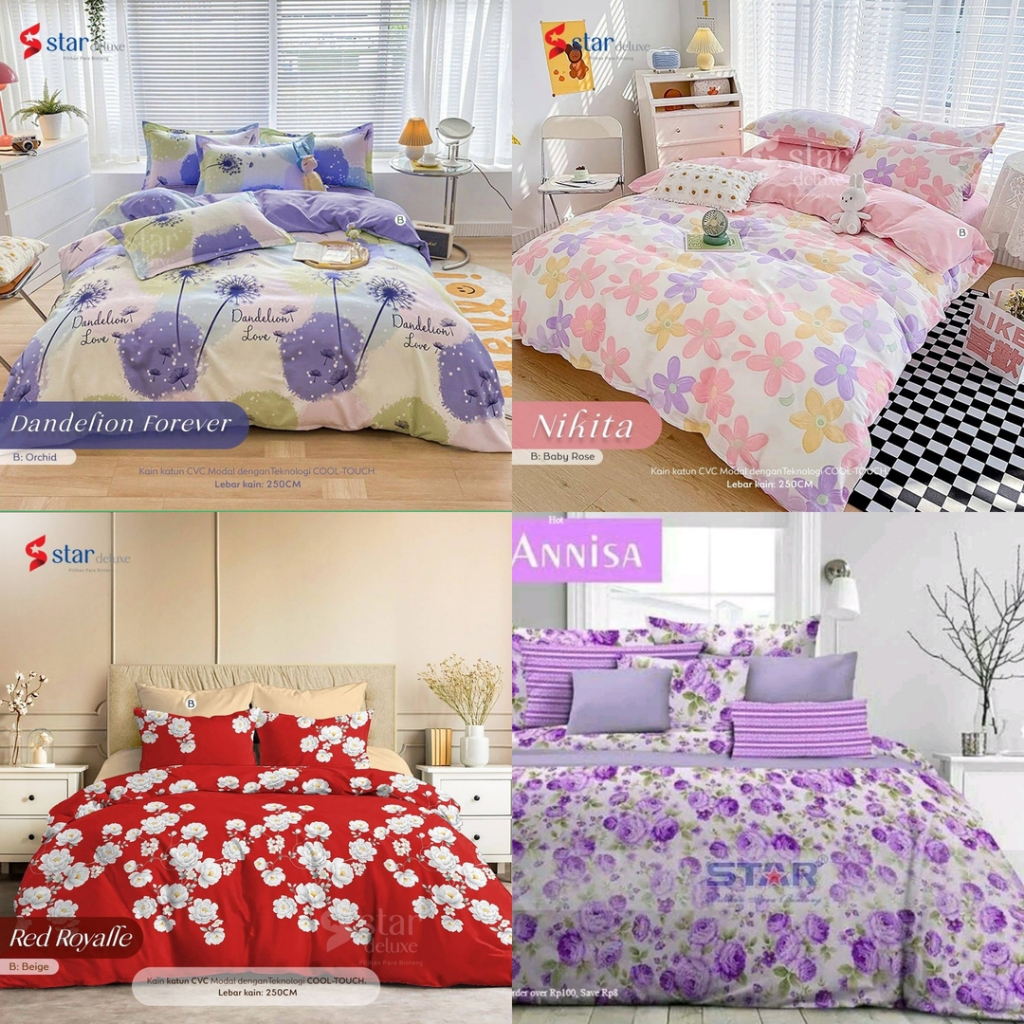 Jual Sprei Set Motif Bungs Bahan Katun Cvc Premium Quality bedcover ...